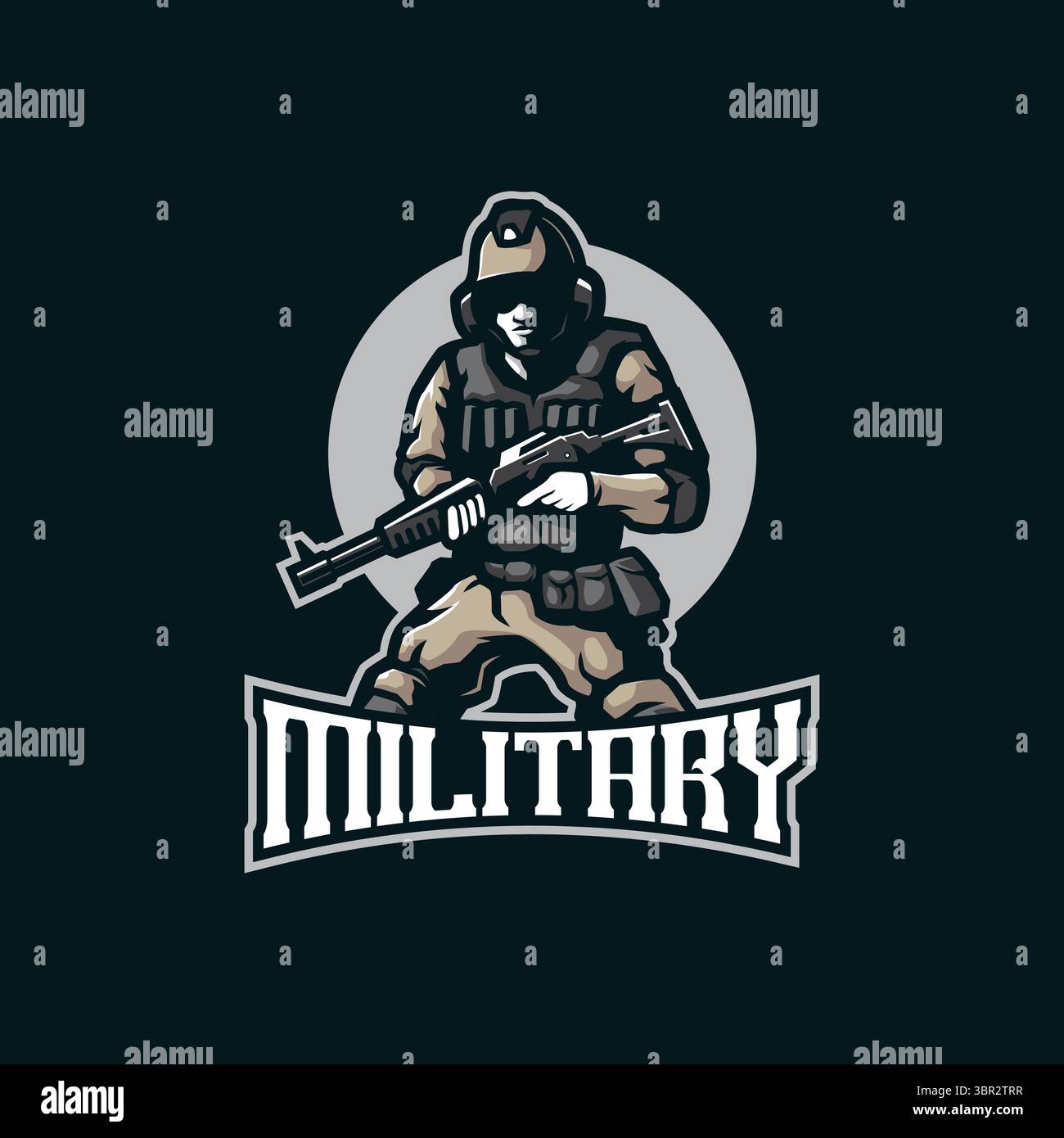Military mascot logo design vector with modern illustration concept ...