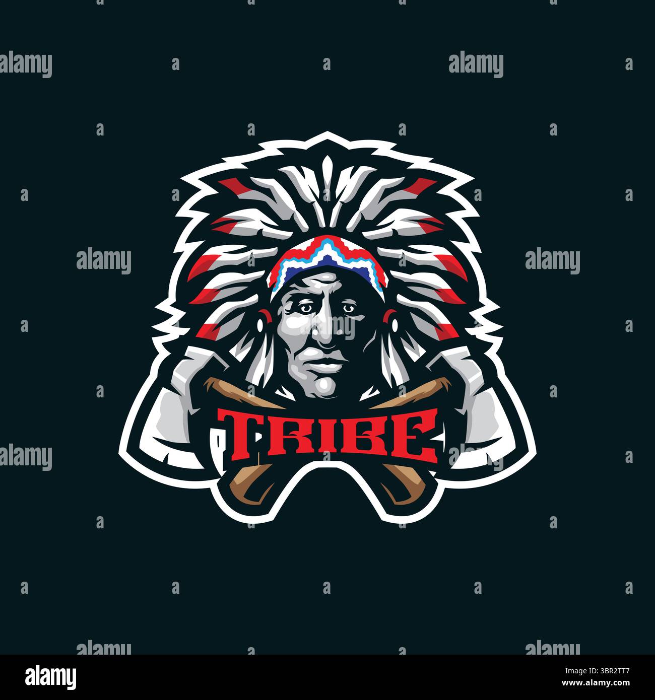 tribe mascot logo design with modern illustration concept style for ...
