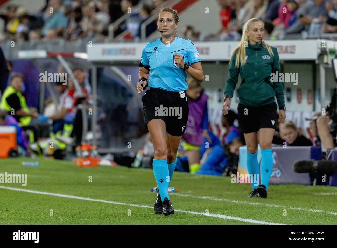 Thun, Switzerland, July 10st 2025: VAR review of Alina Peşu (referee ...