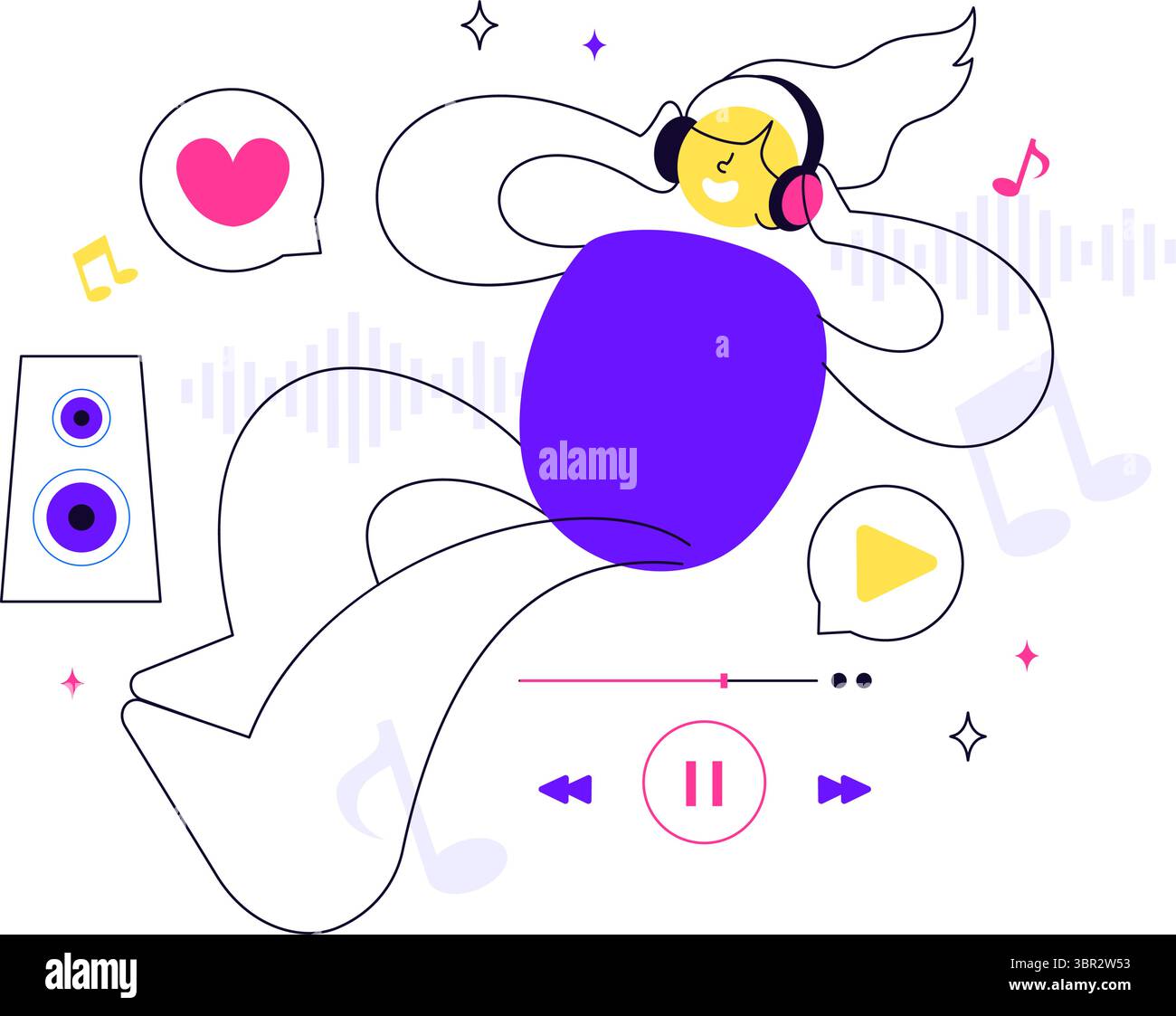 Viral Tunes Vector Illustration Featuring Songs that Became Popular ...