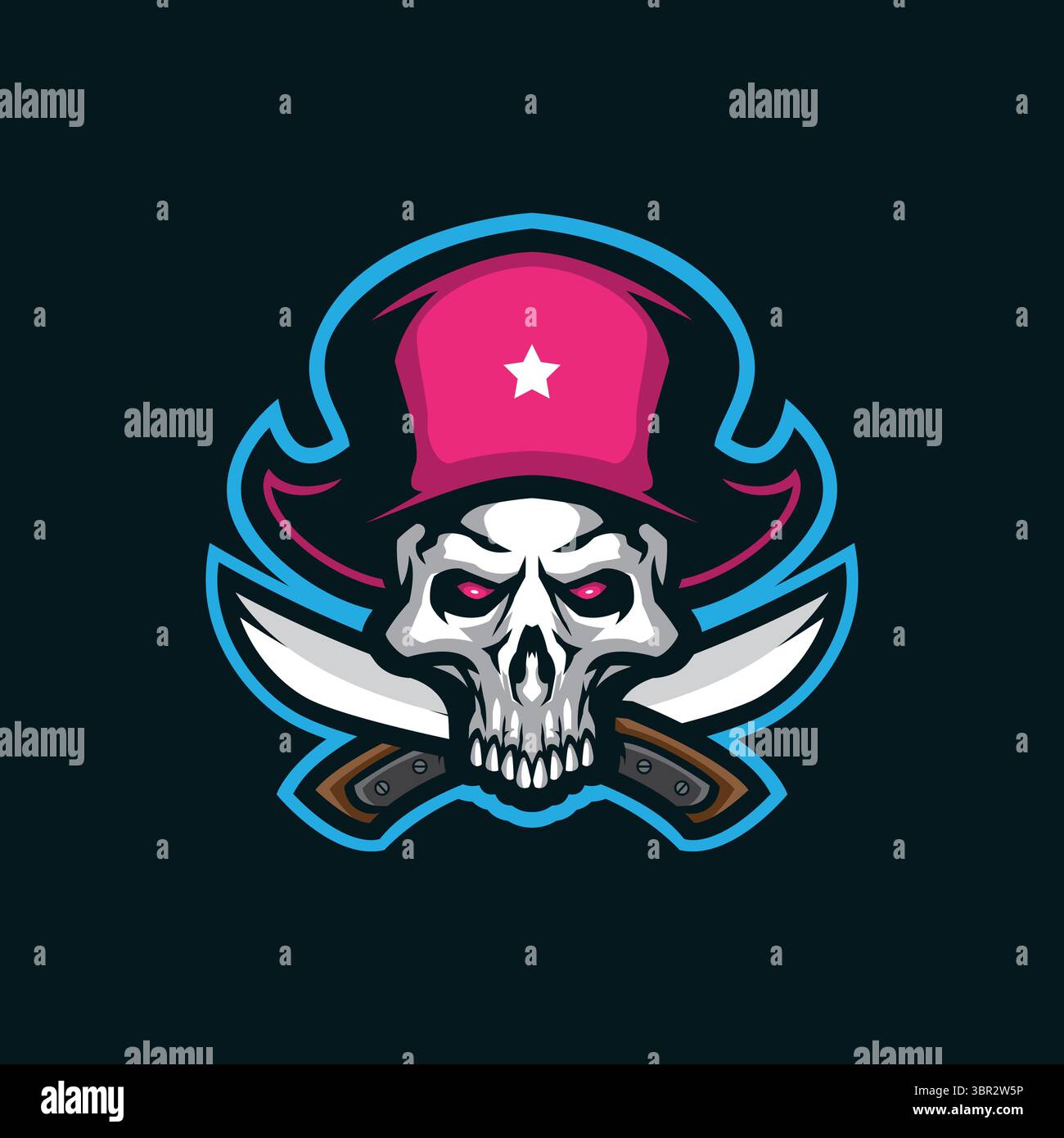 Skull pirates mascot logo design vector with modern illustration ...