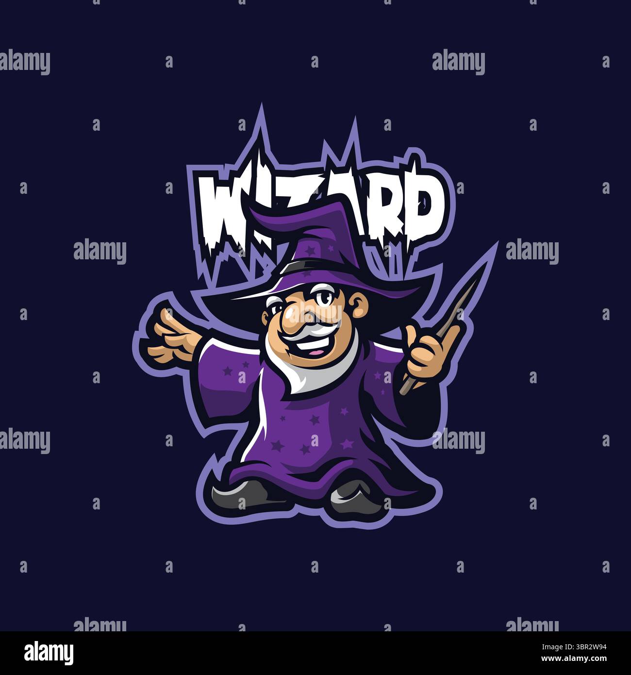 Wizard mascot logo design vector with modern illustration concept style ...