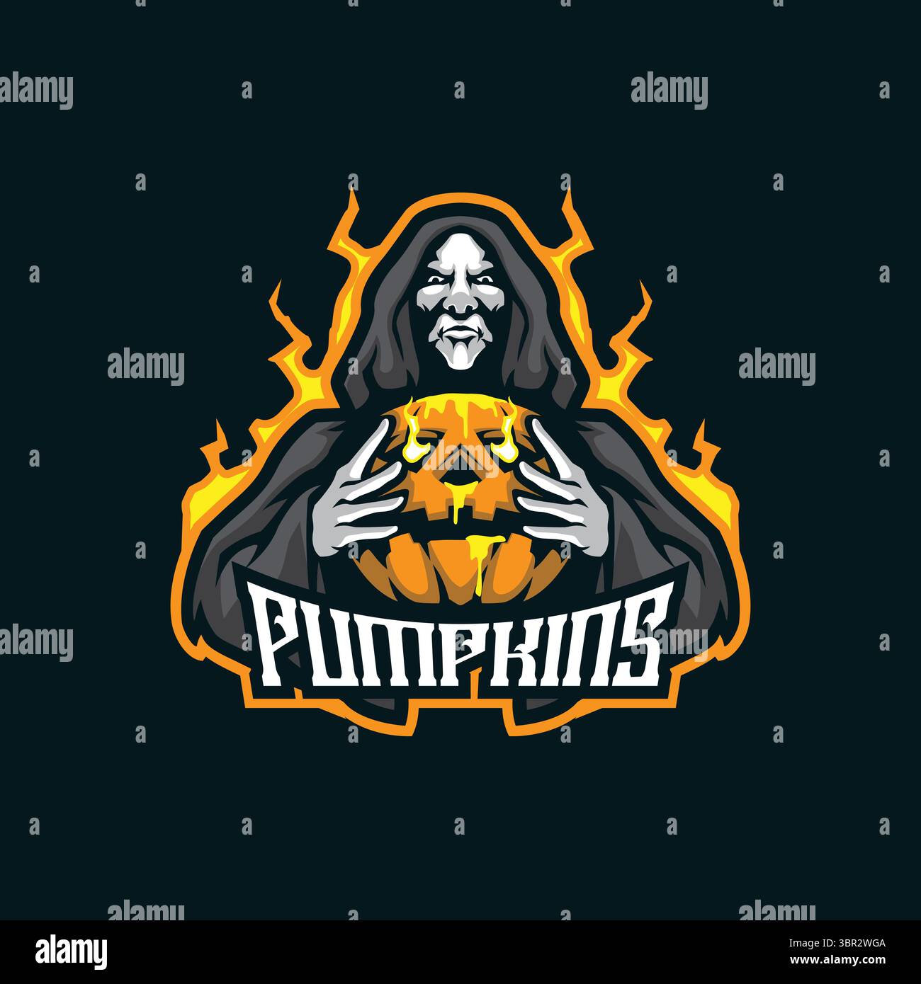 Pumpkin mascot logo design vector with modern illustration concept ...