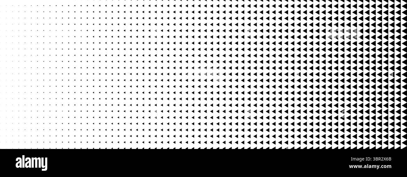 Fading triangle halftone gradient texture. Black and white abstract ...