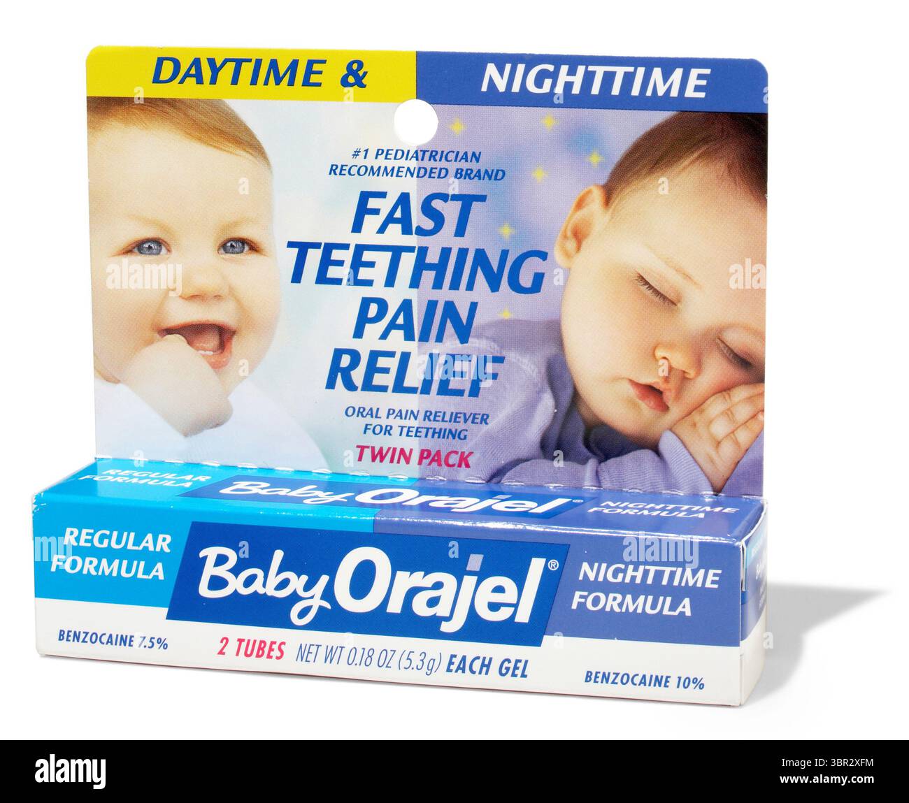 baby orajel on white background Stock Photo - Alamy