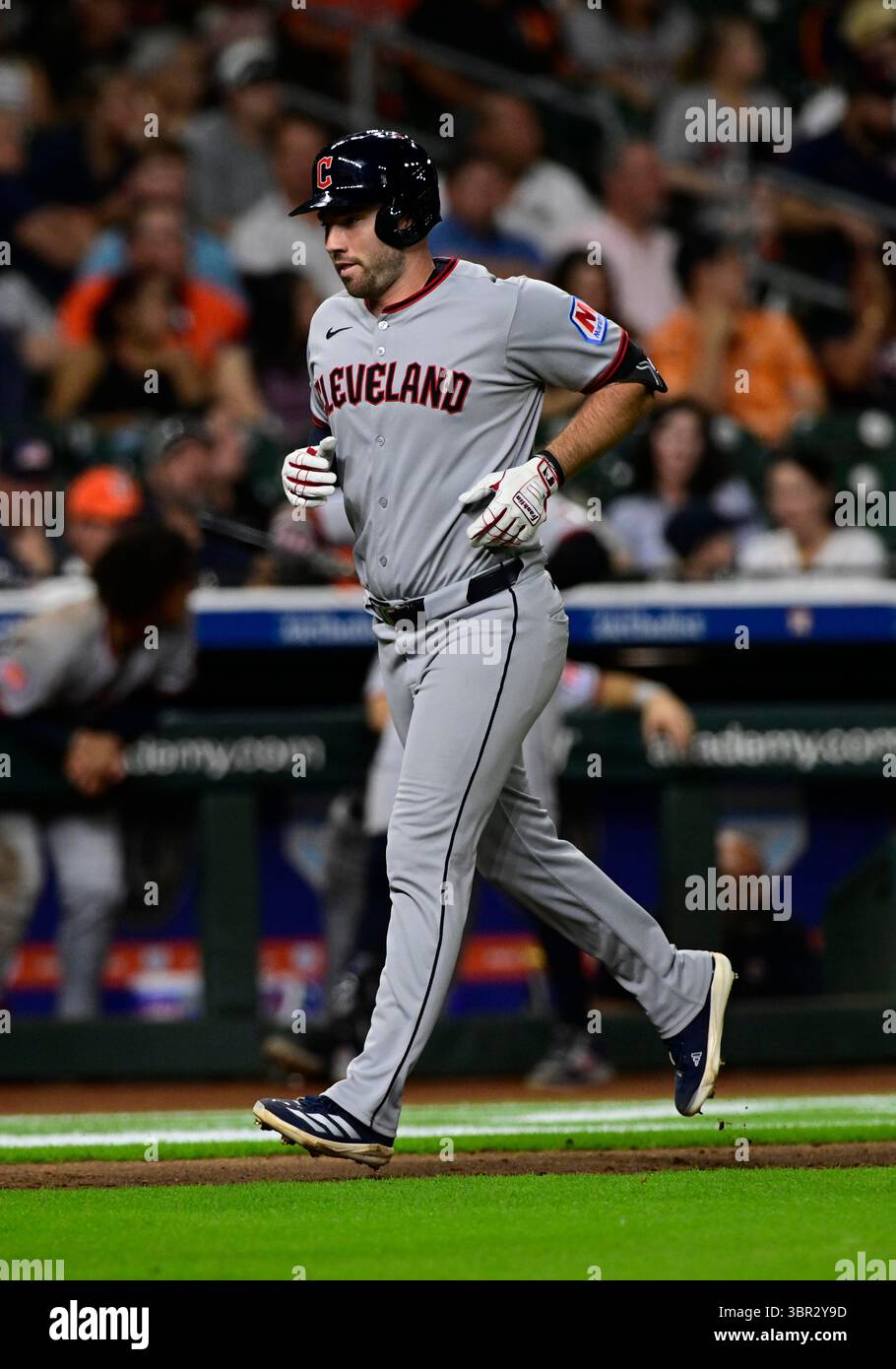 Cleveland Guardians first baseman David Fry (6) trots home after ...