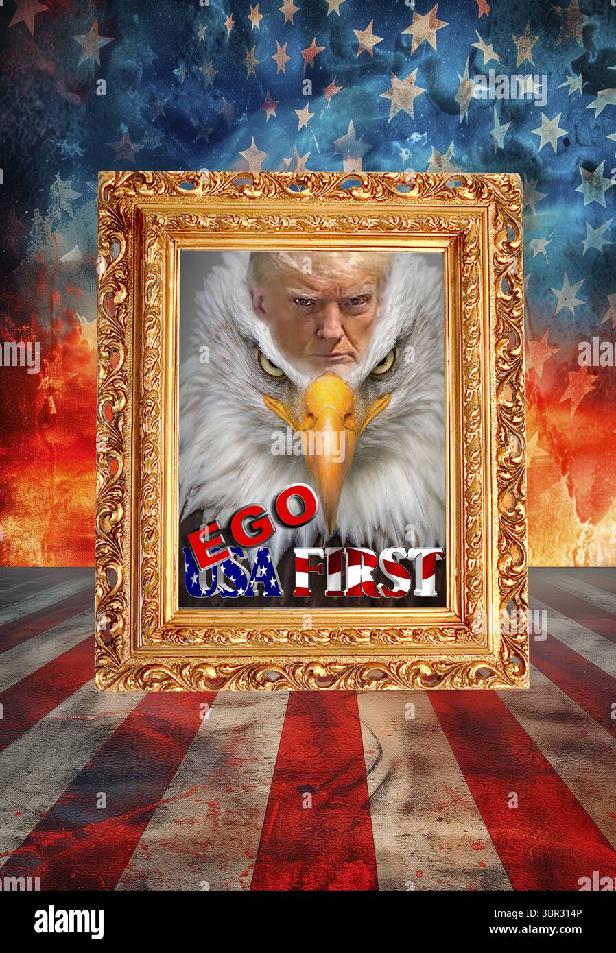 Symbolic image, Trump as owner of the USA, no more United States ...