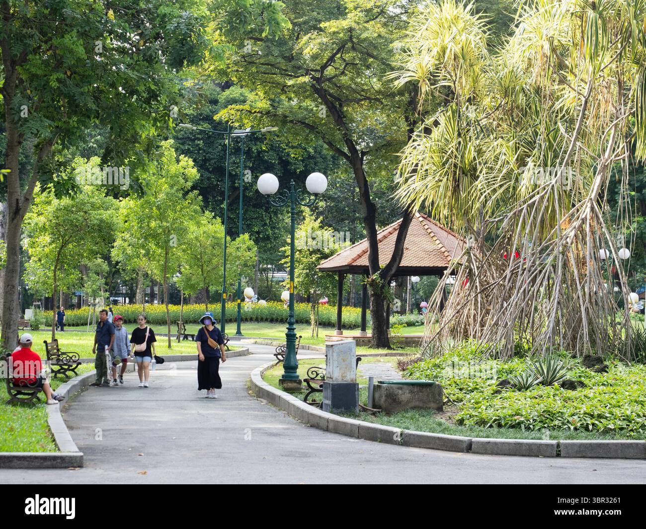 Tao Dan Park in the morning in Ho Chi Minh City, Vietnam Stock Photo ...