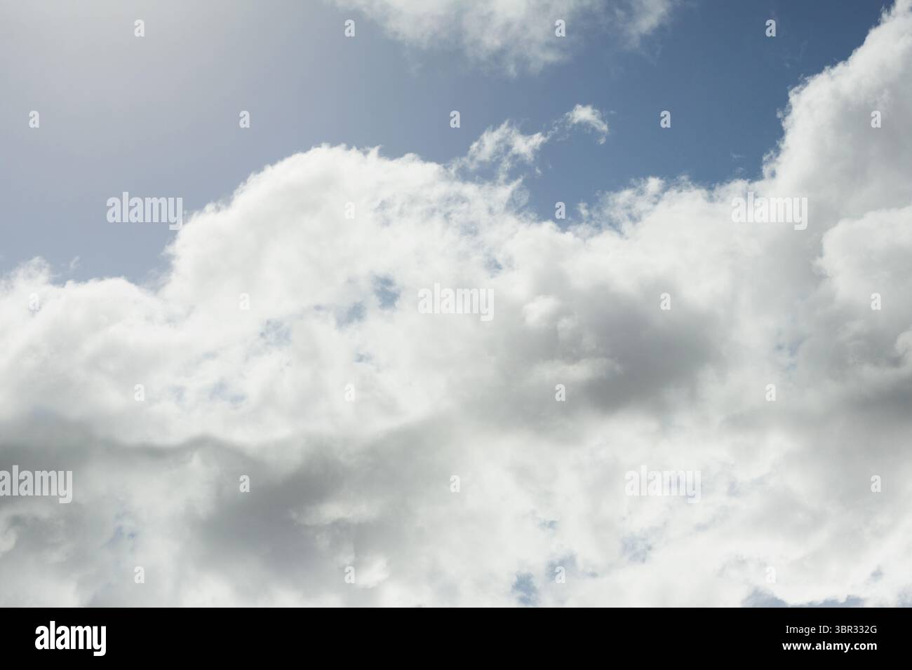 Cloud layers are drifting across flat design sky backdrop, showing soft ...