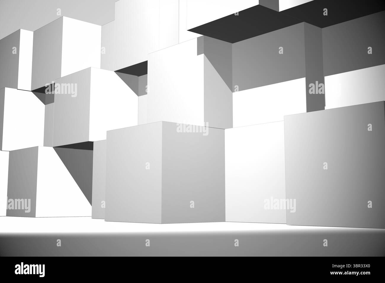 Stacking of cubes Black and White Stock Photos & Images - Alamy