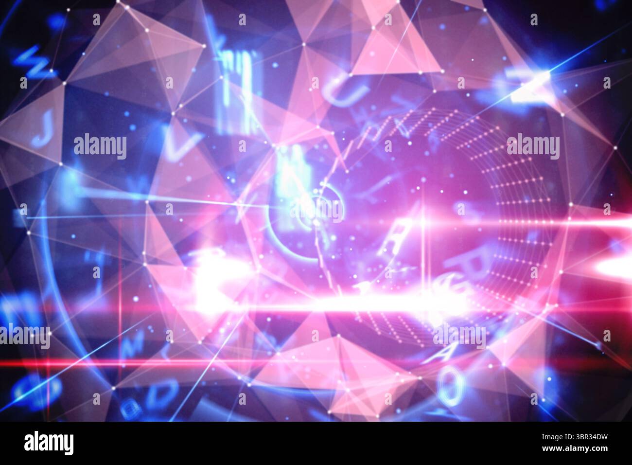 Blue and red technology interface Stock Photo - Alamy