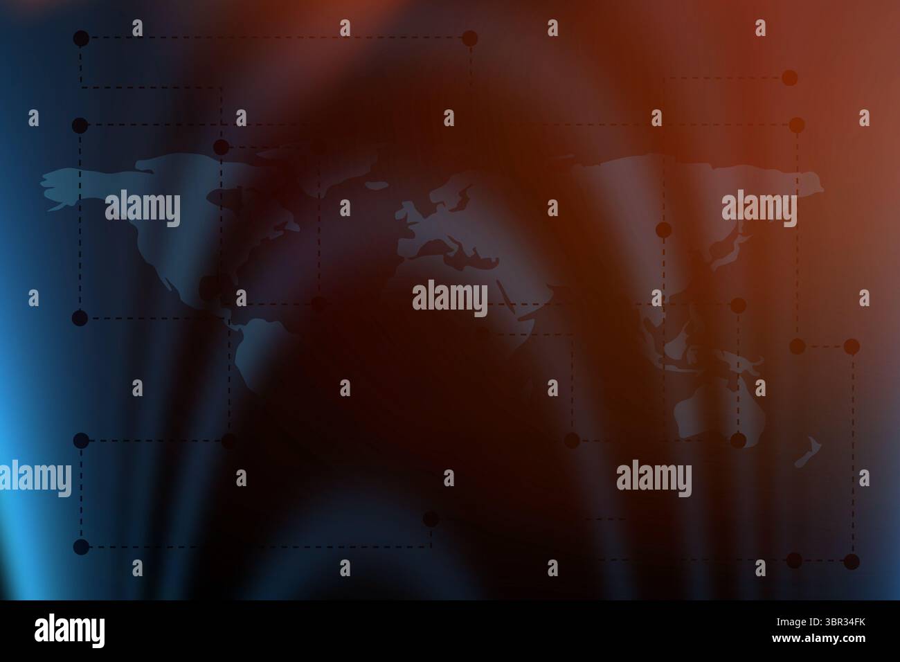 Abstract art is showing map silhouette over gradient with dashed lines ...