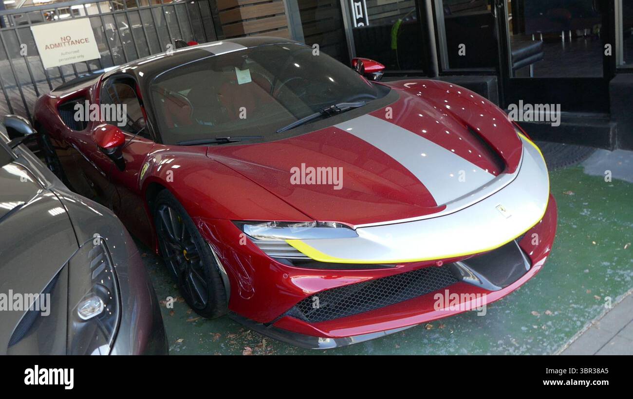 Los Angeles, California, USA 10th July 2025 Red Ferrari and Silver ...