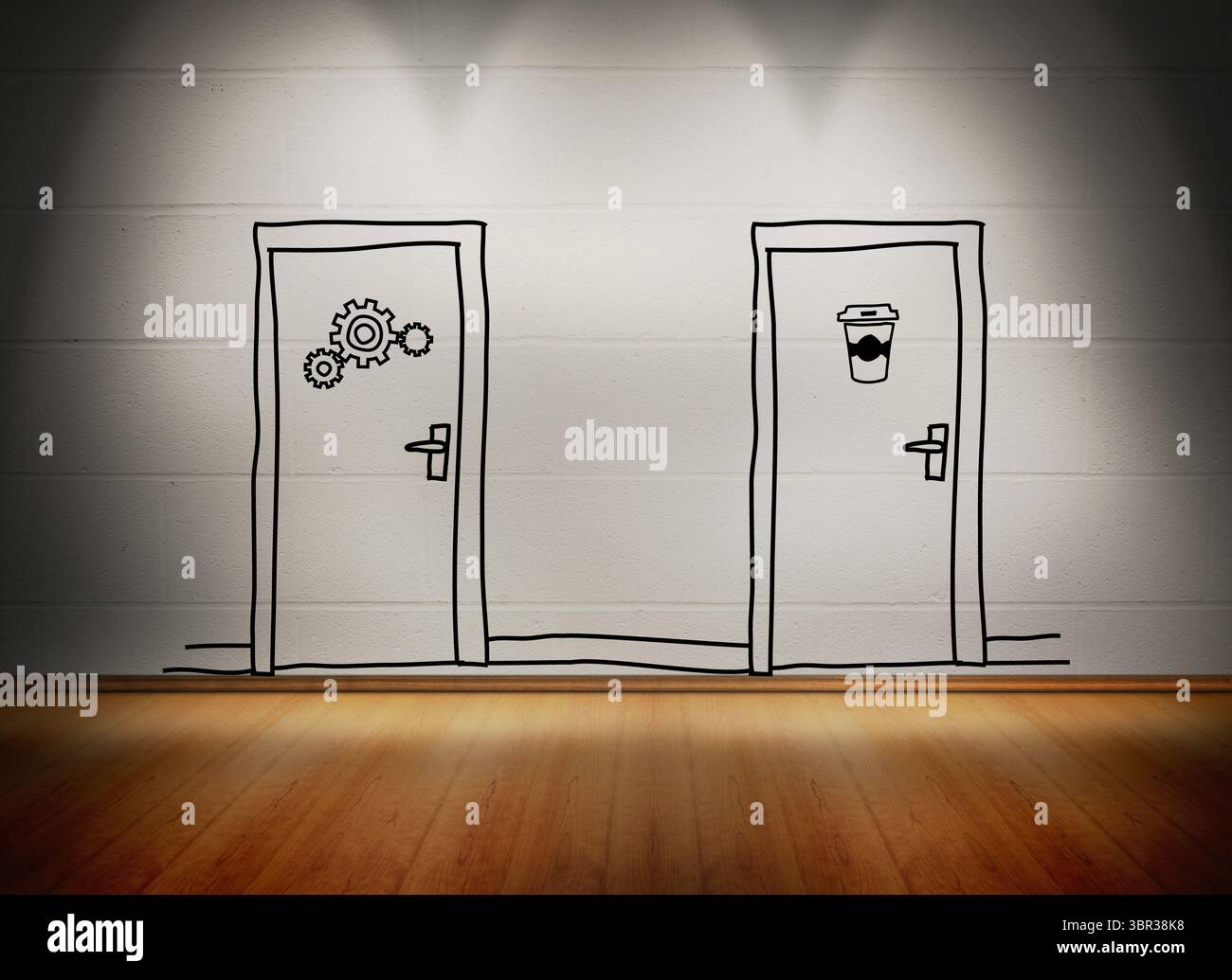 Empty room two doors hi-res stock photography and images - Alamy