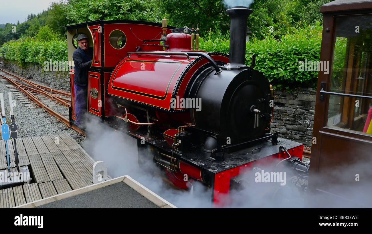 Steam Engine at the Corris Railway in Corris Gwynedd Wales UK Stock ...