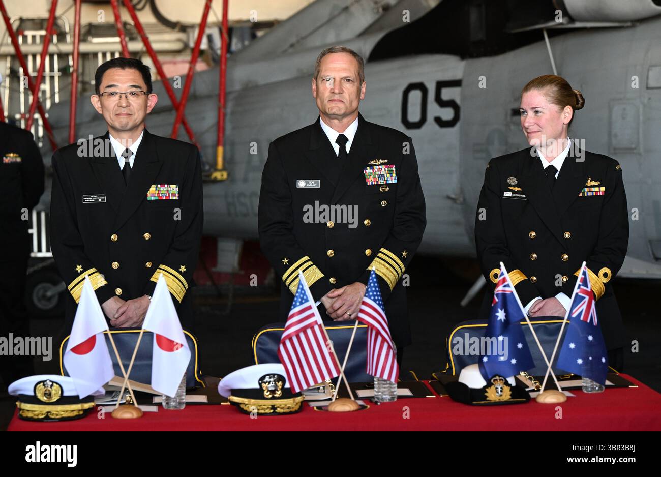 (Left to right) Japan Maritime Self-Defense Force Maritime Staff Office ...