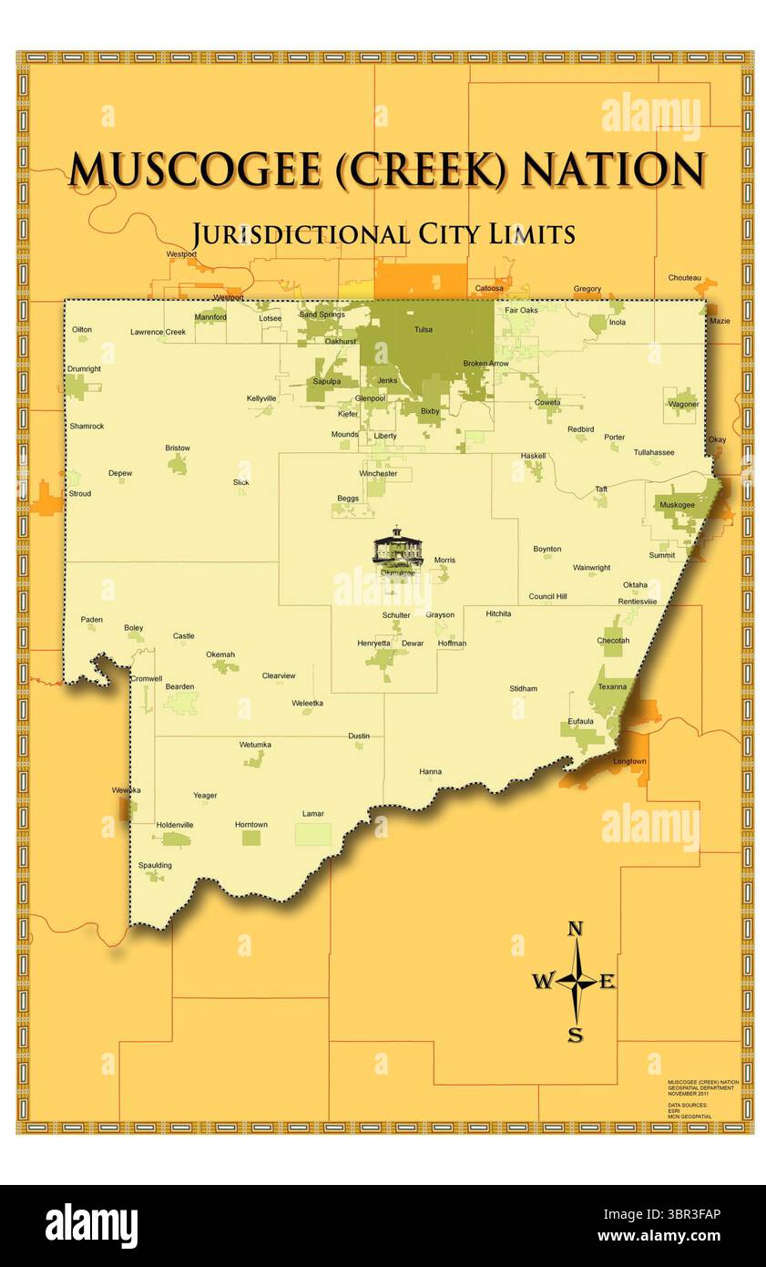 Muscogee map Cut Out Stock Images & Pictures - Alamy