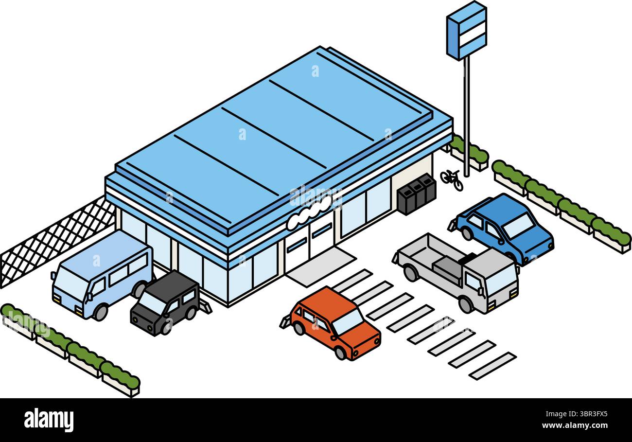 Cars in supermarket parking lot Stock Vector Images - Alamy