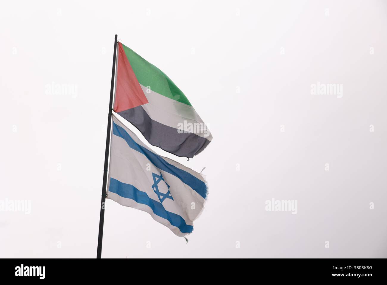 Israel and Palestine flag together in the wind Stock Photo - Alamy