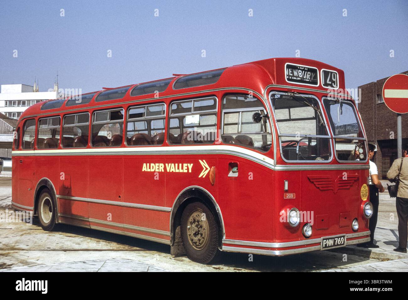 Newbury, UK - 1973: Vintage image of a Bristol LSG6 bus parked at ...