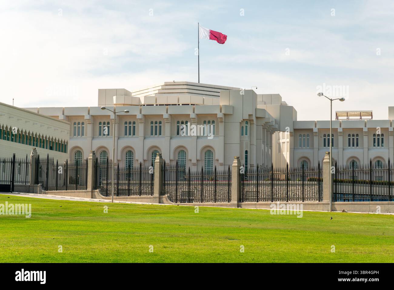 The Emiri Diwan palace, the centre of government, in Doha, Qatar Stock ...