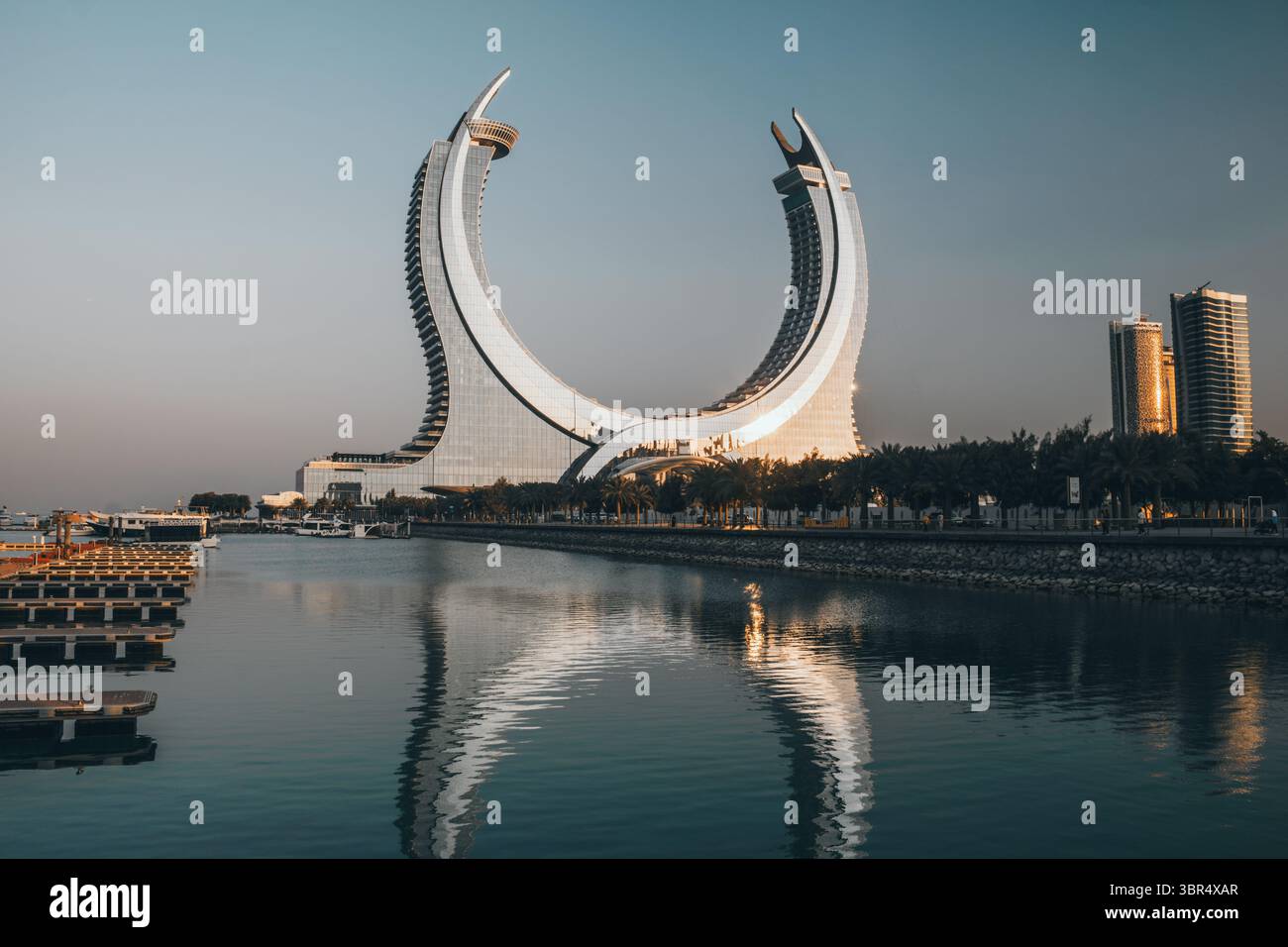 Doha, Lusail city, Qatar - February 1, 2025: Crescent tower from Al ...
