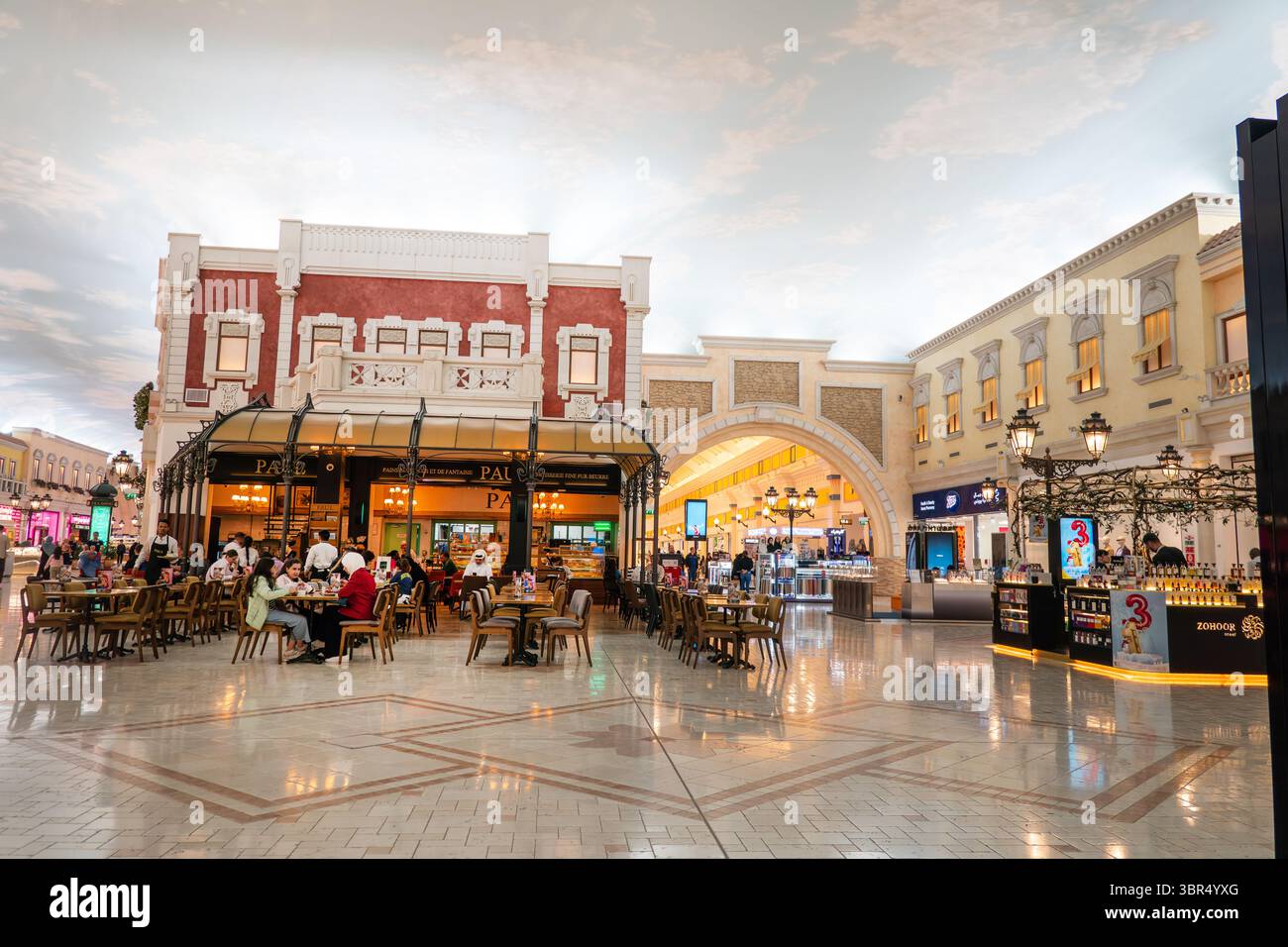Doha, Qatar - February 2, 2025: The fancy shopping mall called Villagio ...