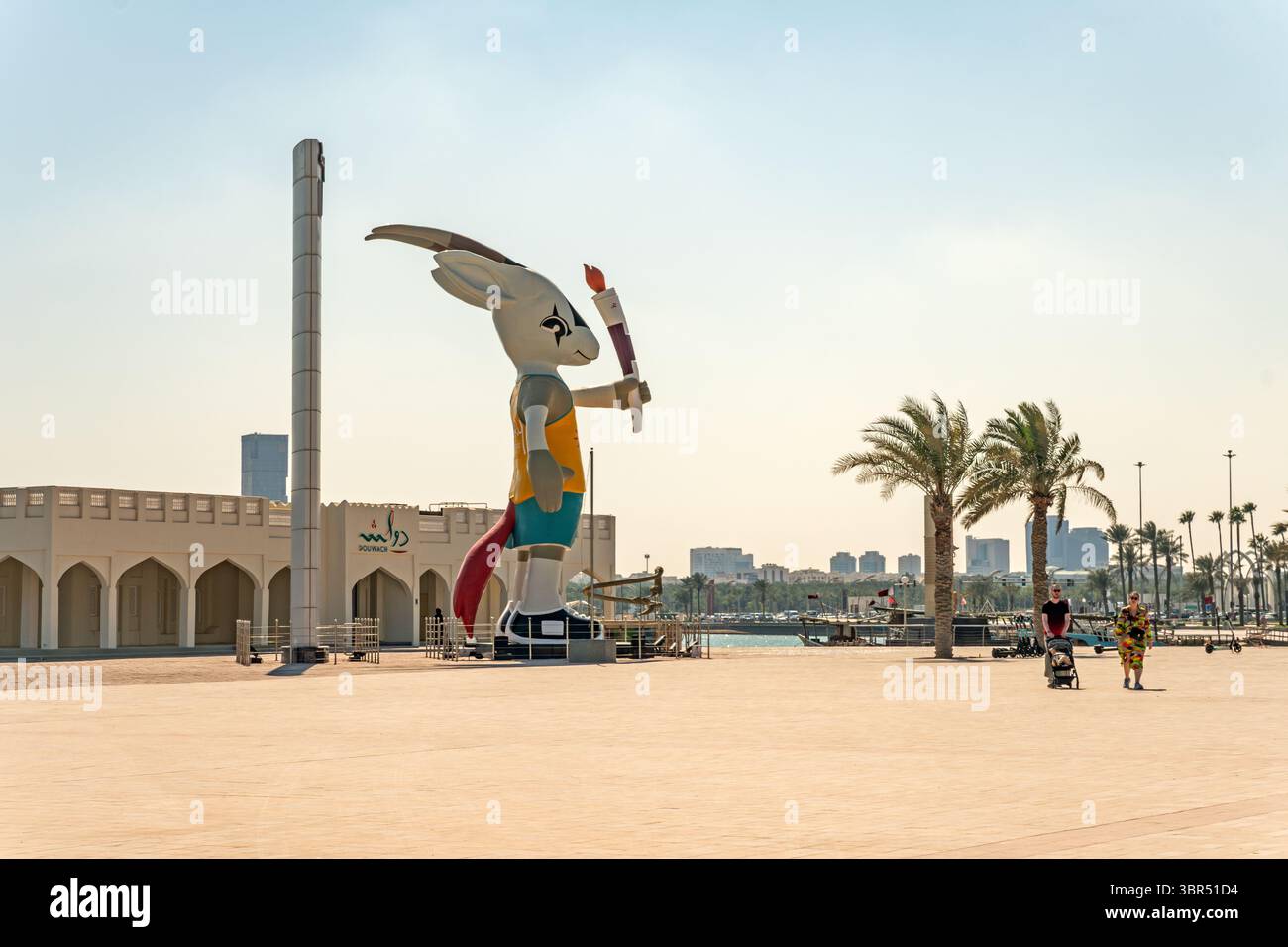 Orry the Oryx statue, Doha 2006 Asian Games mascot, stands on the ...