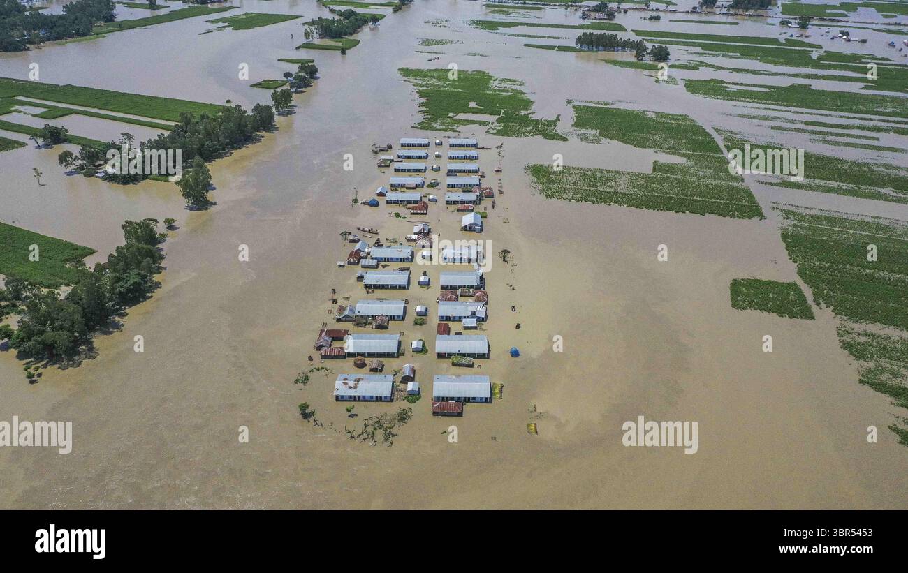 Aerial view flooded villages after hi-res stock photography and images ...
