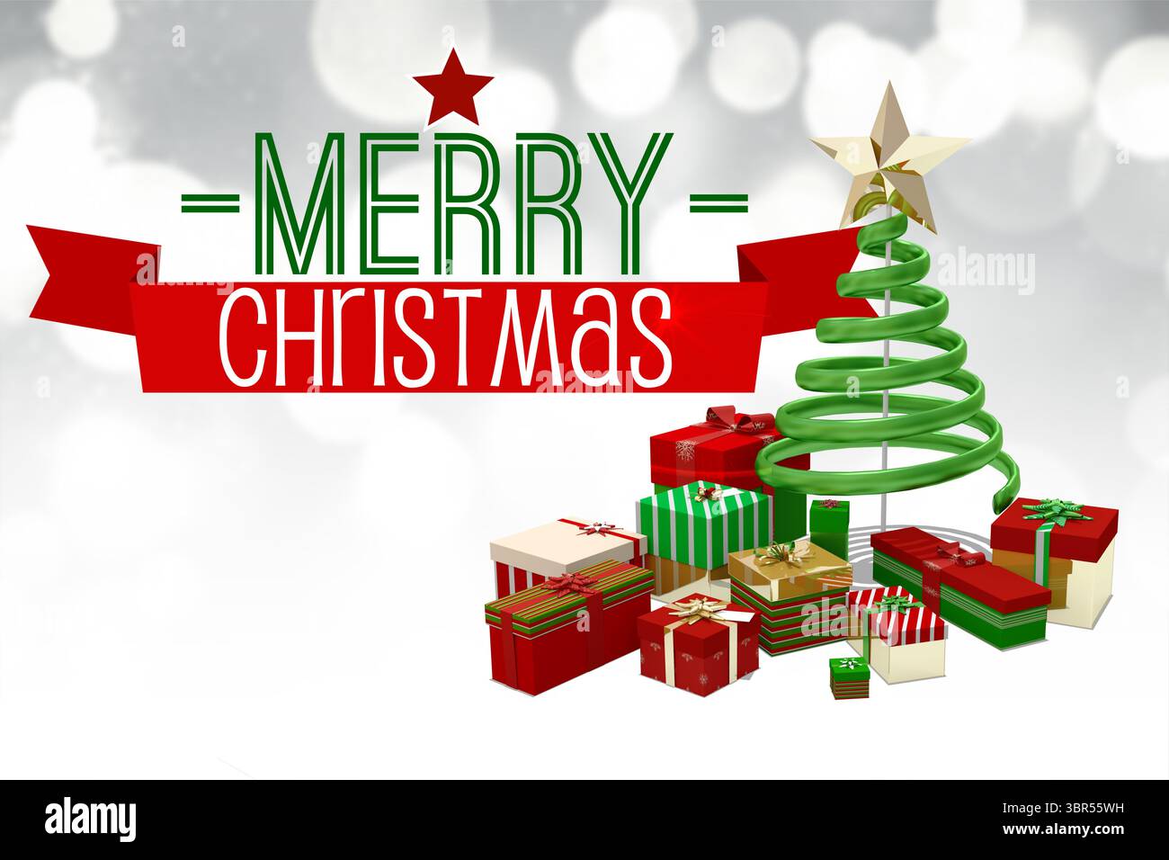 Merry christmas message with graphics Stock Photo - Alamy