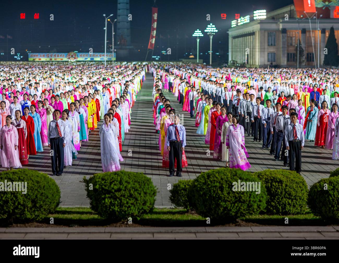 Students dancing to celebrate april 15 the birth anniversary of Kim Il ...