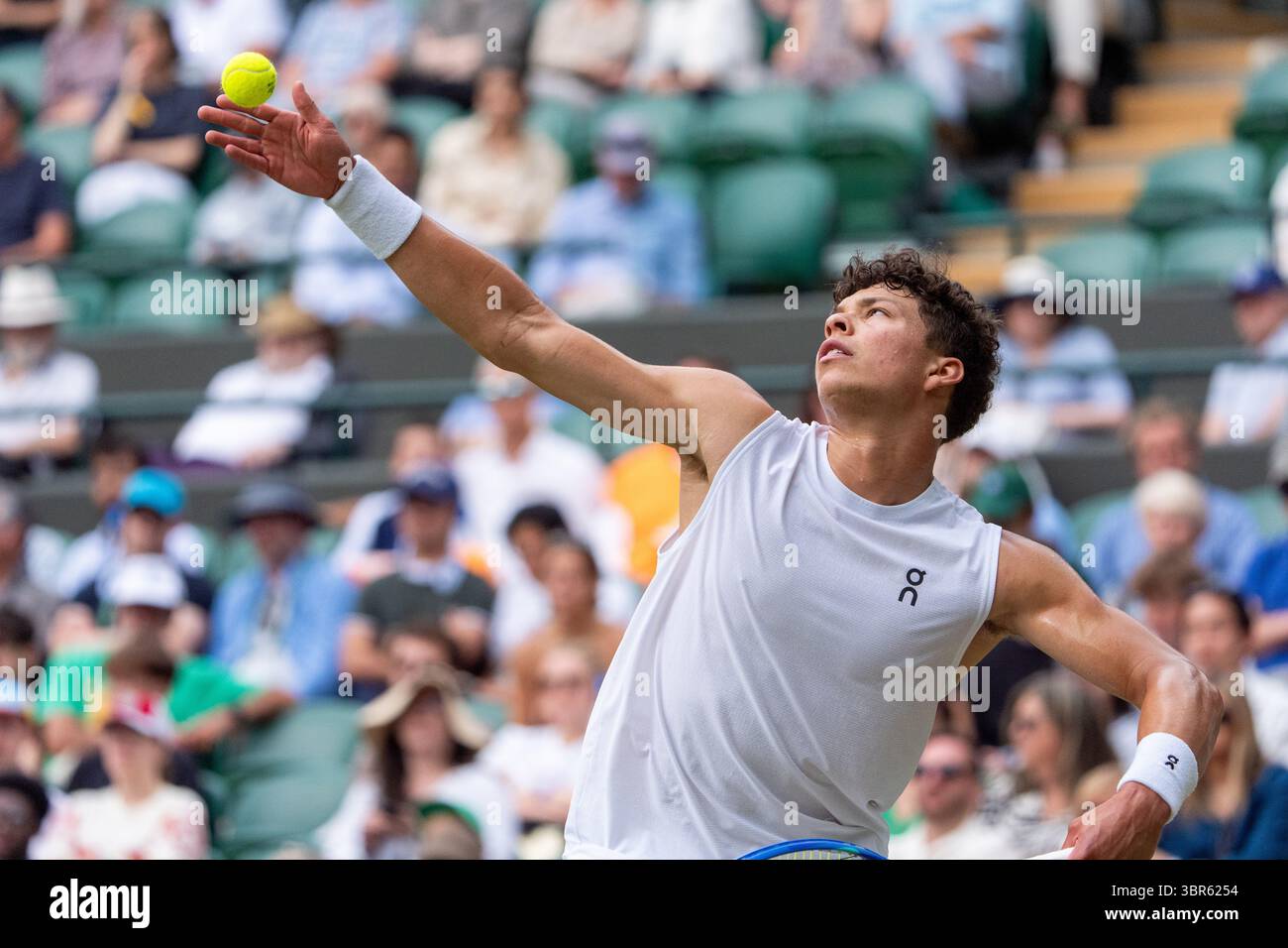 LONDON, ENGLAND - JULY 7: Ben Shelton of The USA during Wimbledon 2025 ...