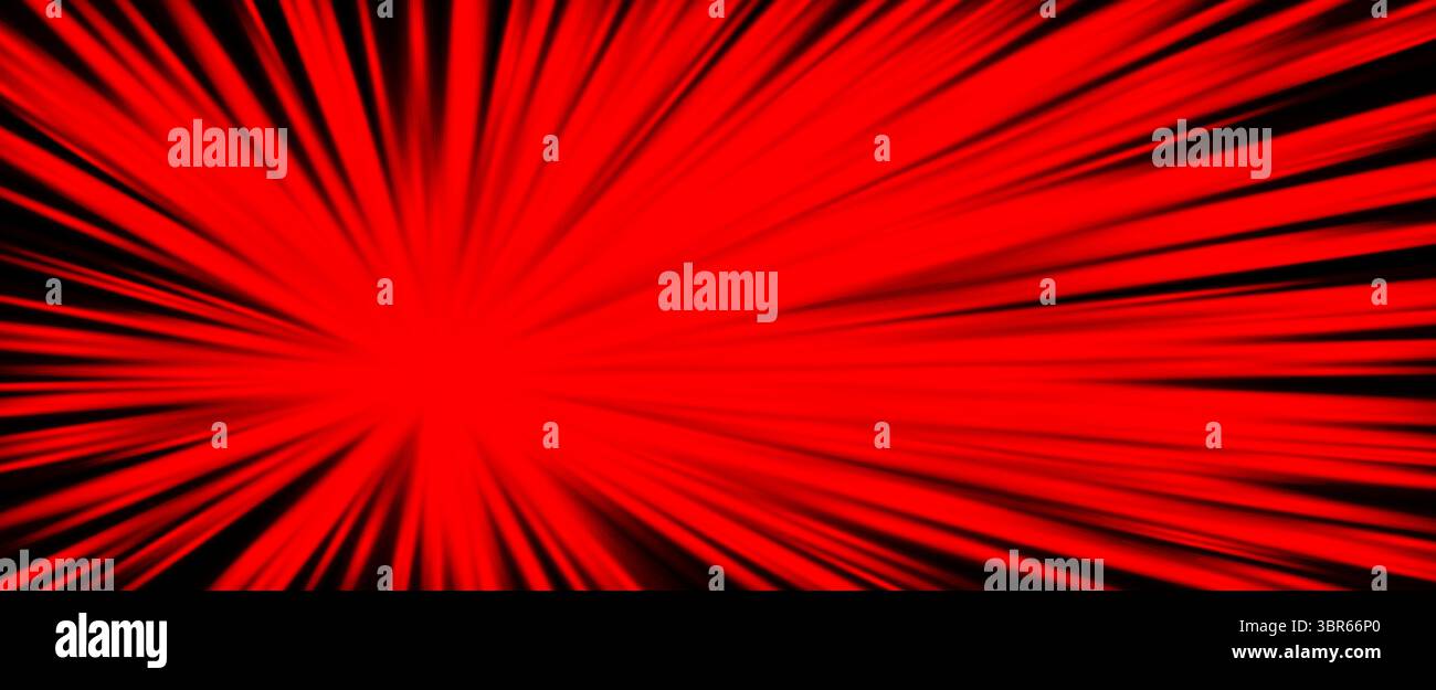 Explosive red light rays, radiate lines burst effect. Sunburst beams ...