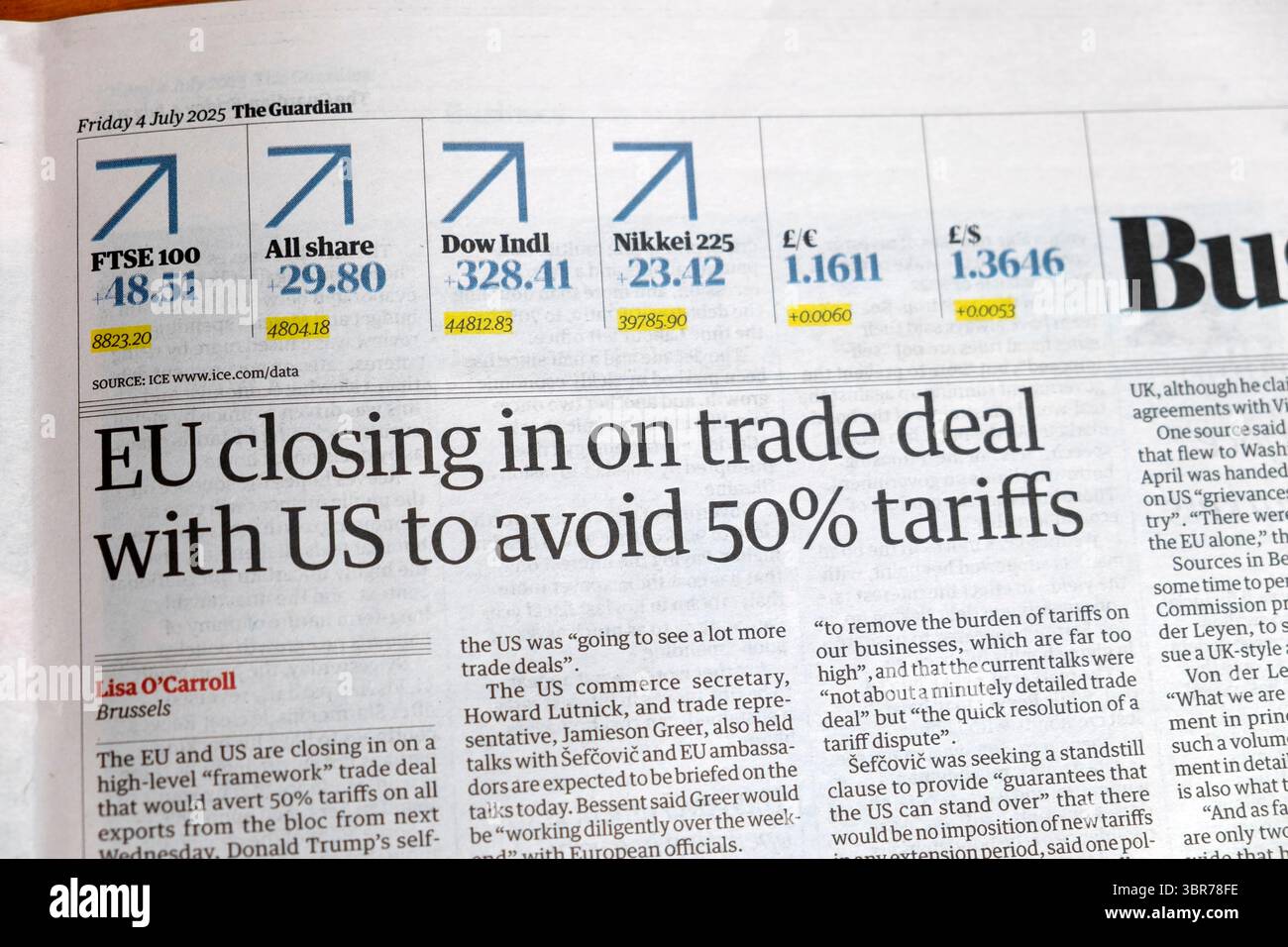 'EU closing in on trade deal with US to avoid 50% tariffs' Guardian ...