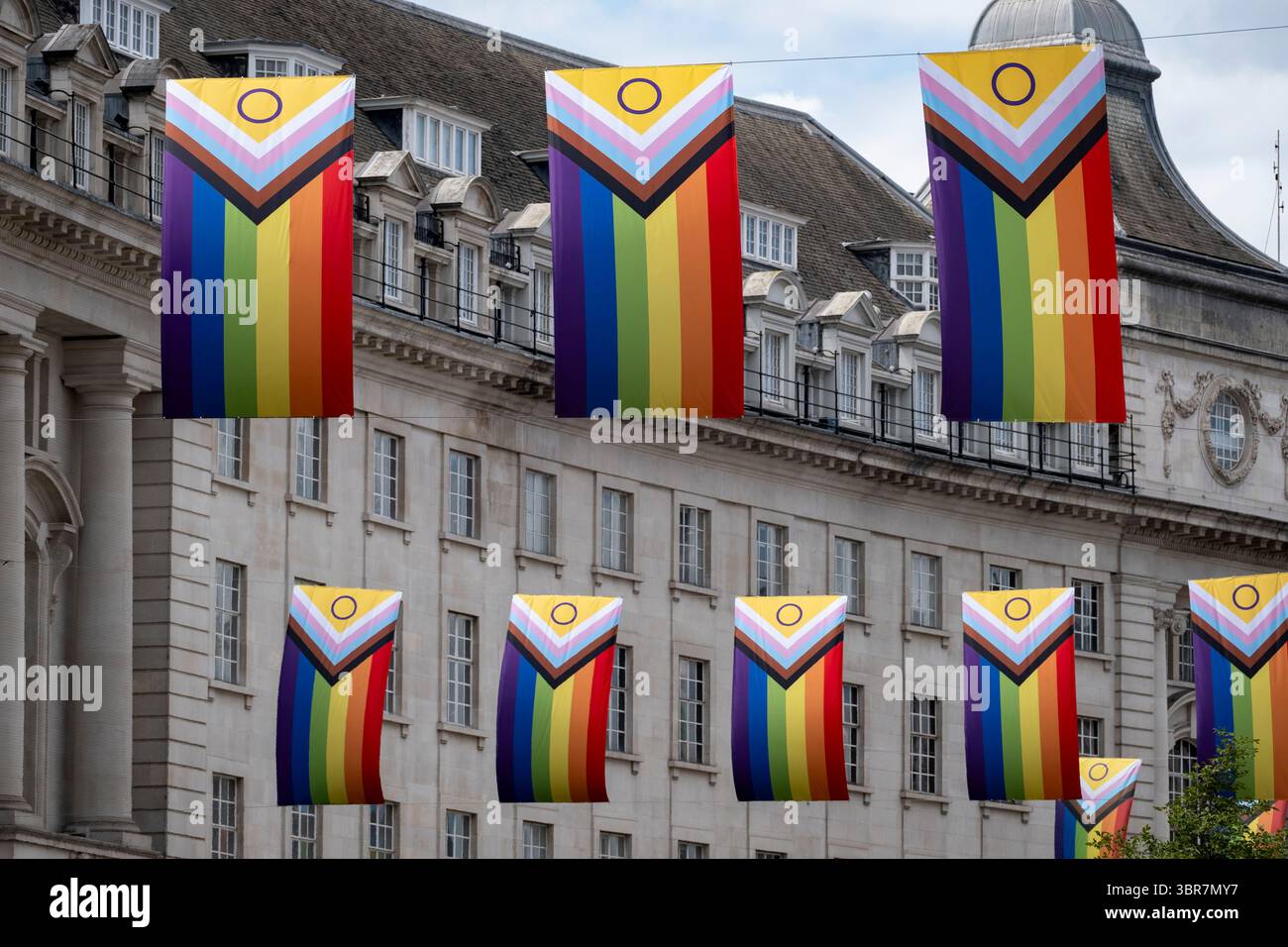 Intersex Inclusive Pride flags high above Regent Street in advance of ...