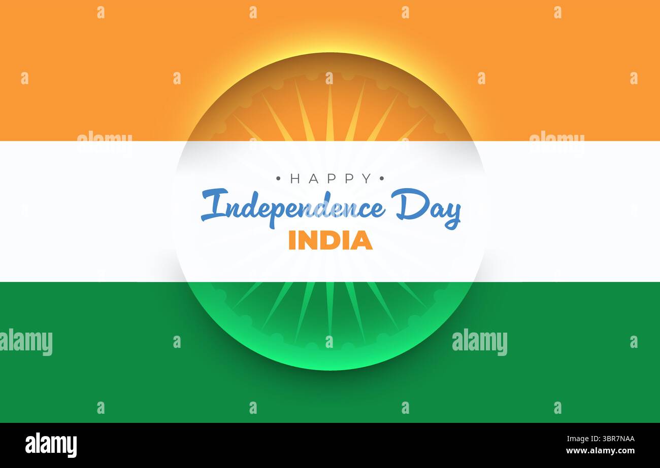 Indian flag theme background, shadow cut line for India Independence ...