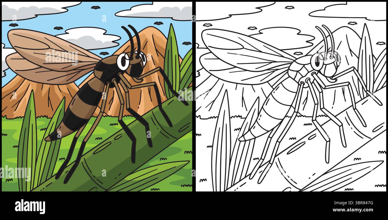 Insect Gnat Animal Colored Cartoon Illustration Stock Vector Image ...