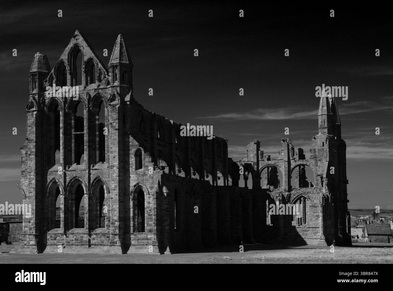 Black and white of Whitby Abbey Stock Photo - Alamy