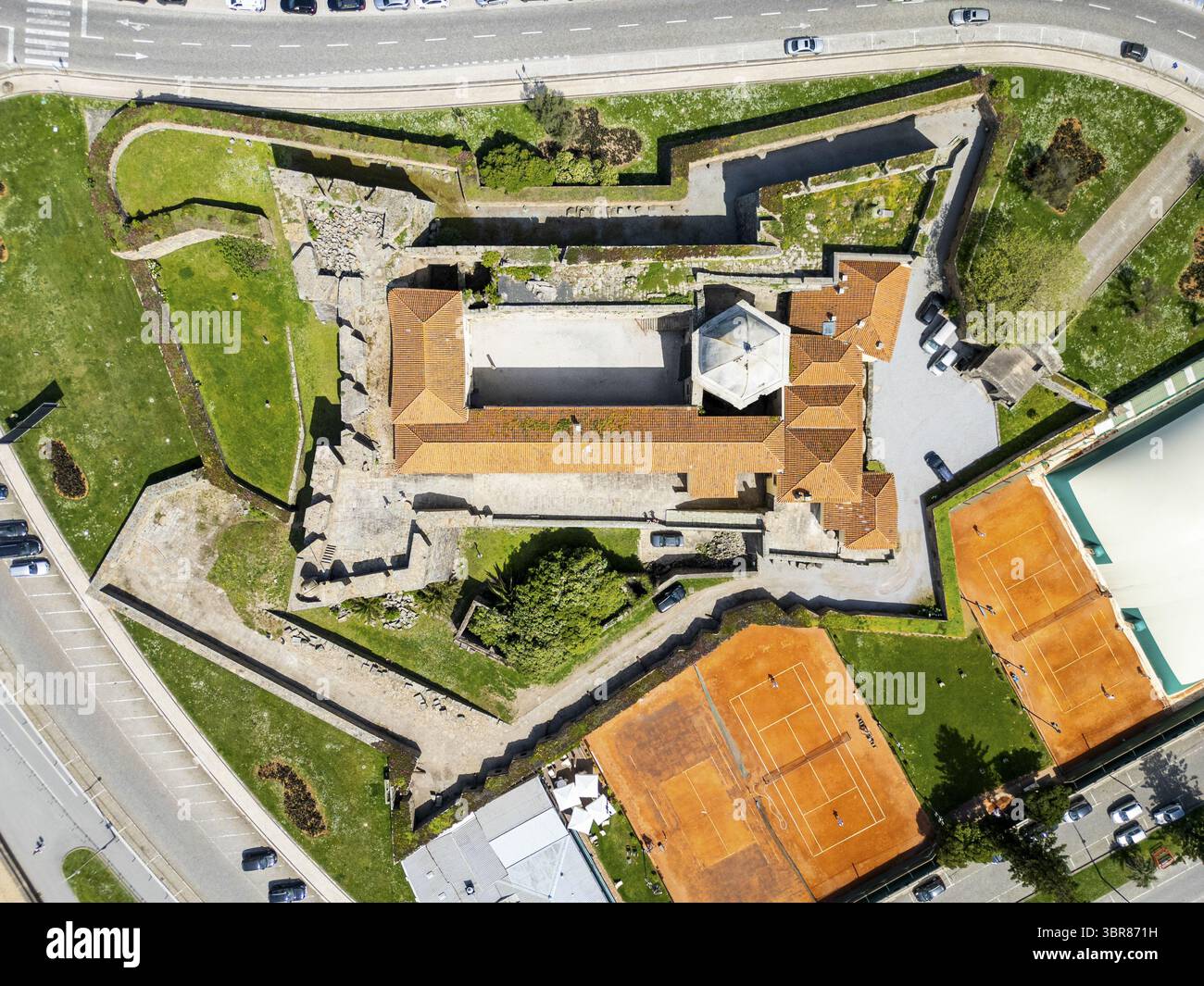 Aerial view of the star-shaped fortress, a historic landmark with its ...