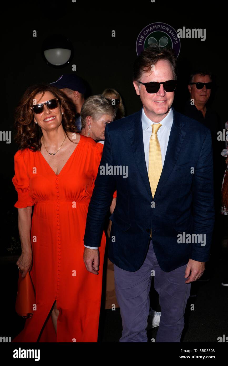 Sir Nick Clegg and his wife Lady Miriam Clegg on day twelve of the 2025 ...