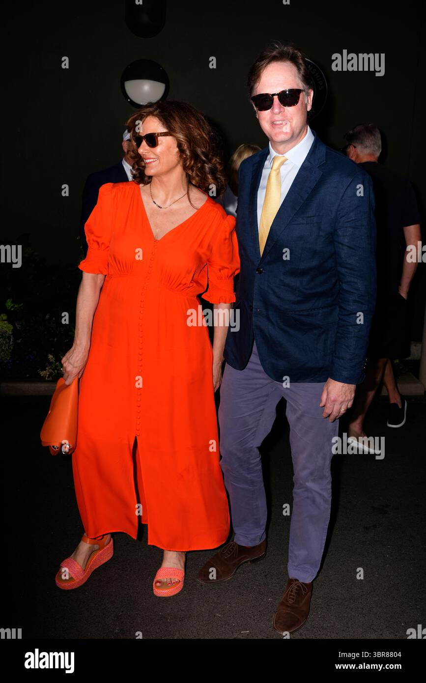 Sir Nick Clegg and his wife Lady Miriam Clegg on day twelve of the 2025 ...