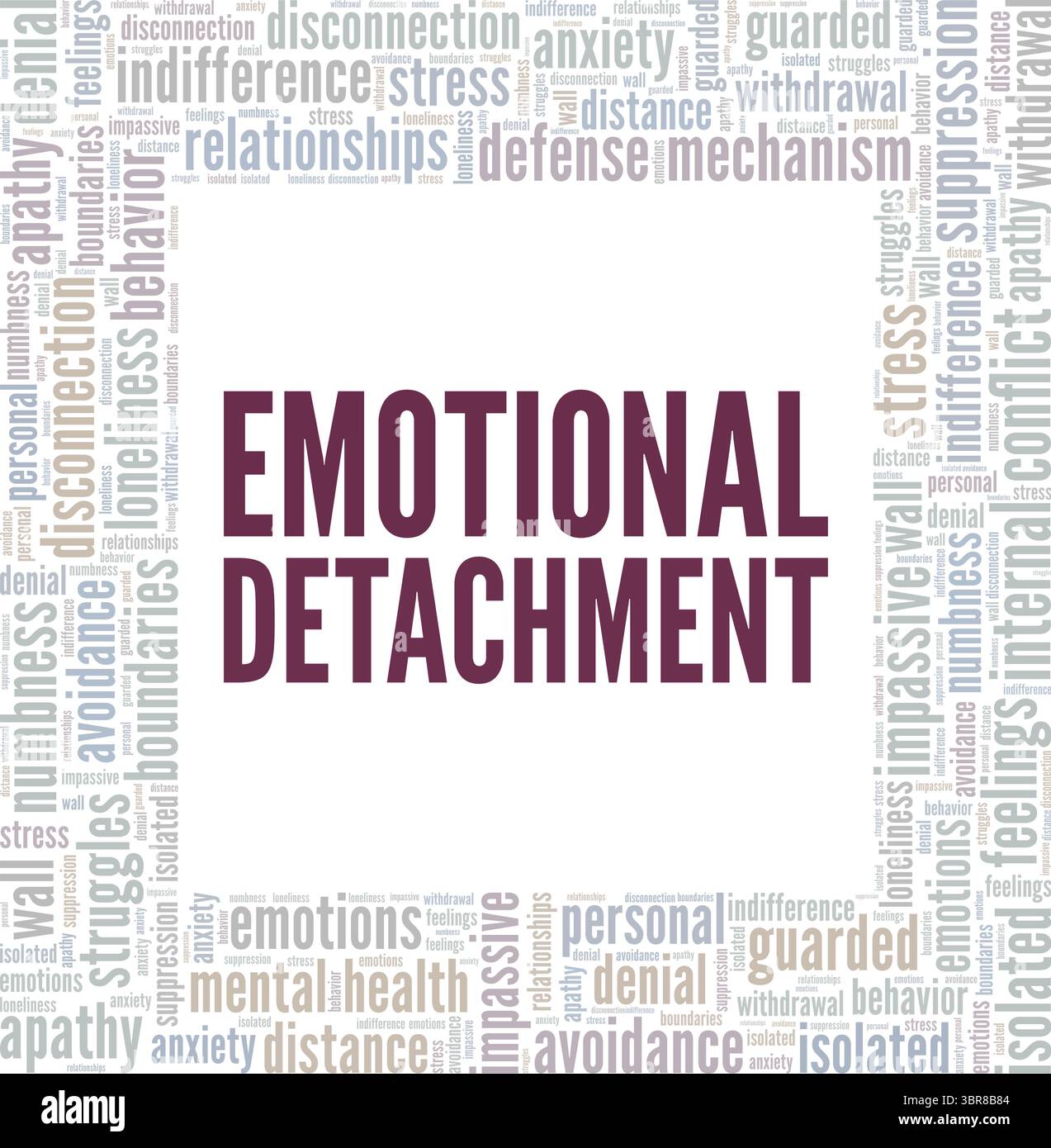 Emotional Detachment word cloud conceptual design isolated on white ...