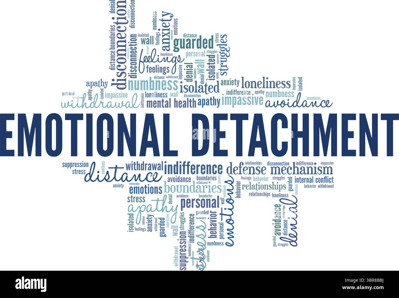 Emotional Detachment word cloud conceptual design isolated on white ...