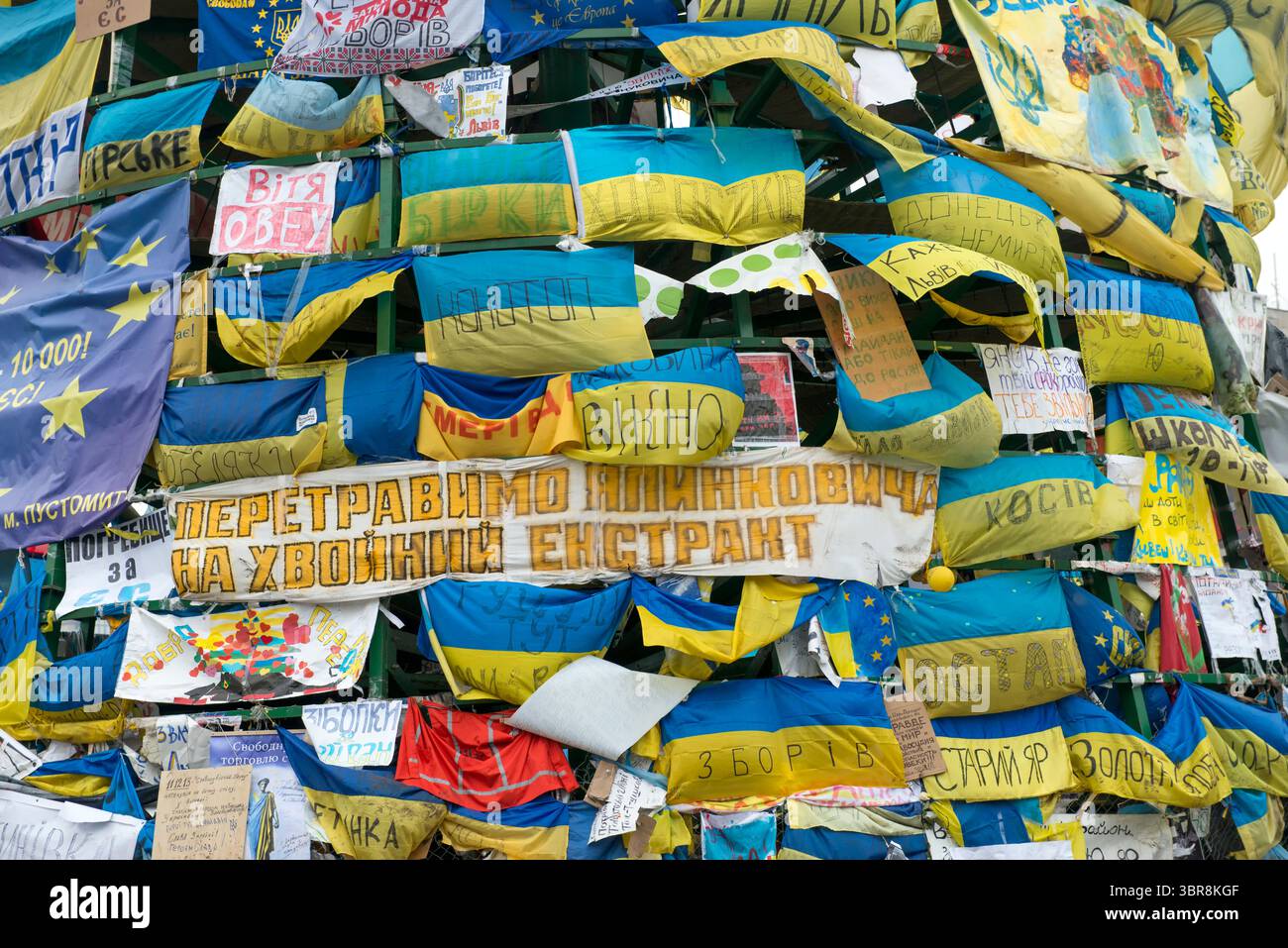 Flags and heartfelt messages at Independence Square symbolize hope ...