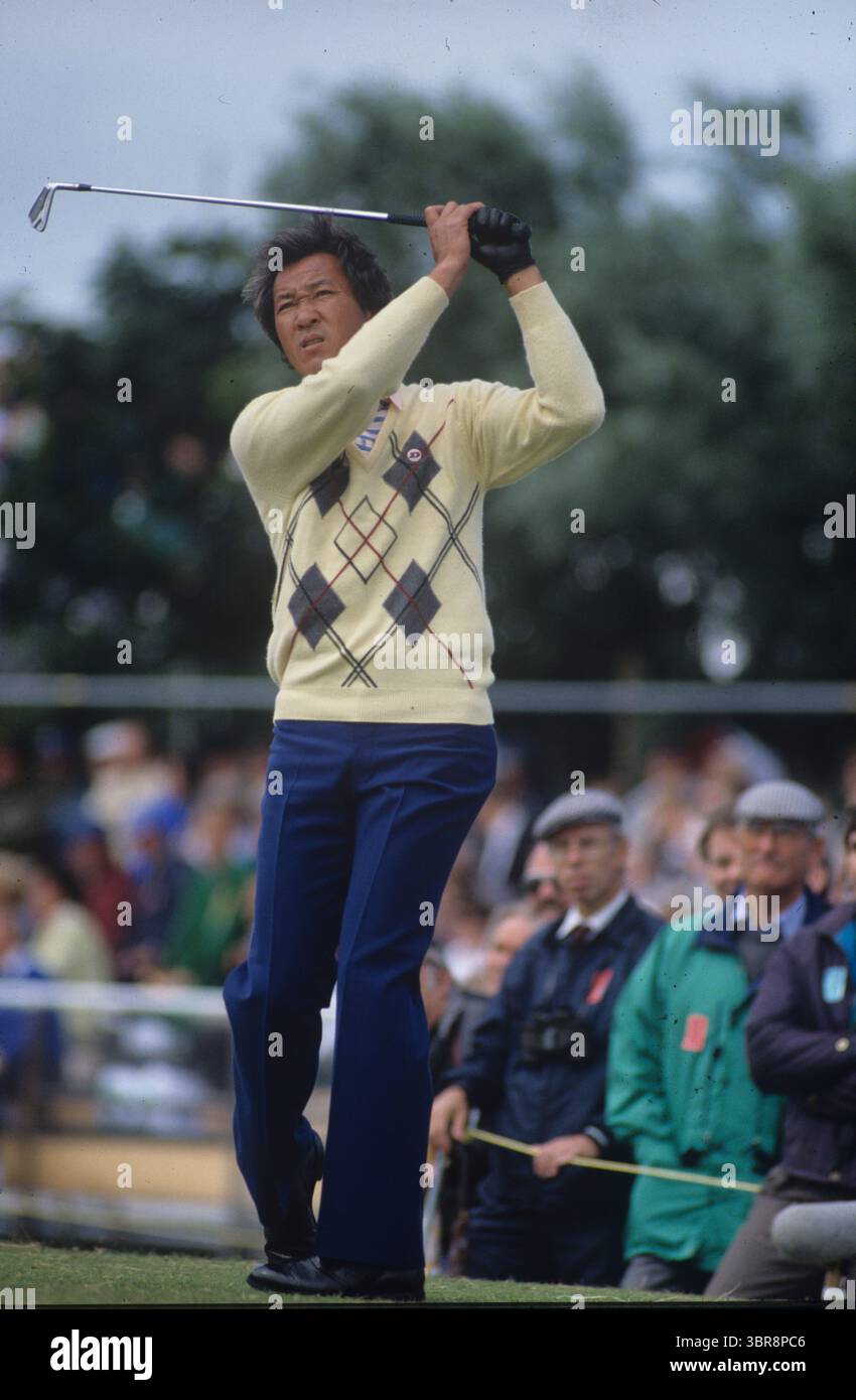 Isao Aoki The Open Championship 1988 Isao Aoki of Japan plays an iron ...