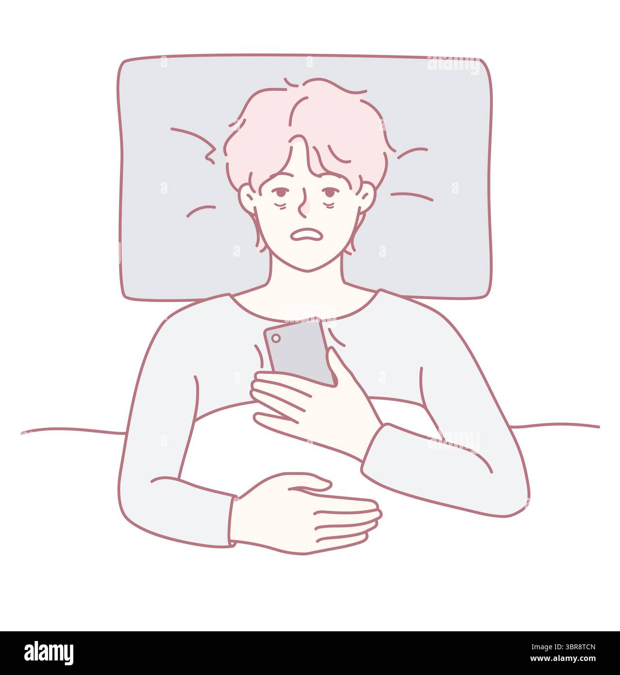 Wide awake in bed Stock Vector Images - Alamy