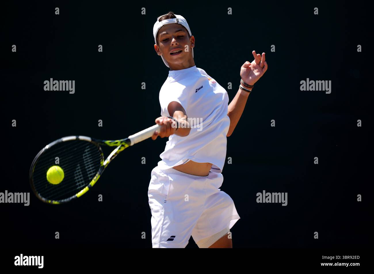 Rafael Pagonis during his Boys' 14 and under Singles match against ...