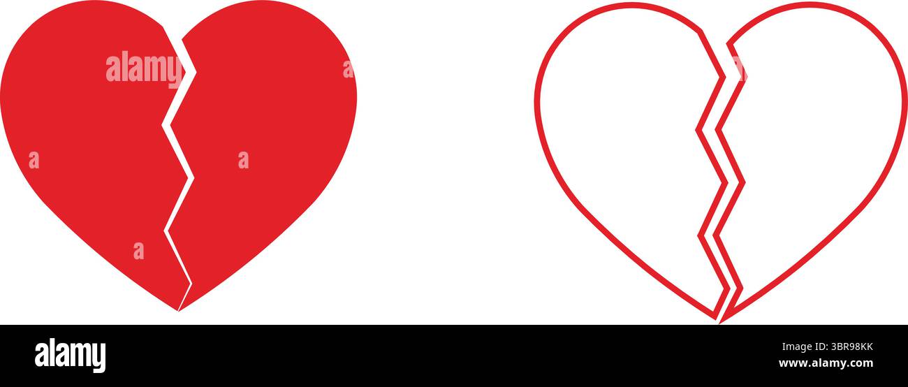 Broken cut heart icon Stock Vector Images - Alamy