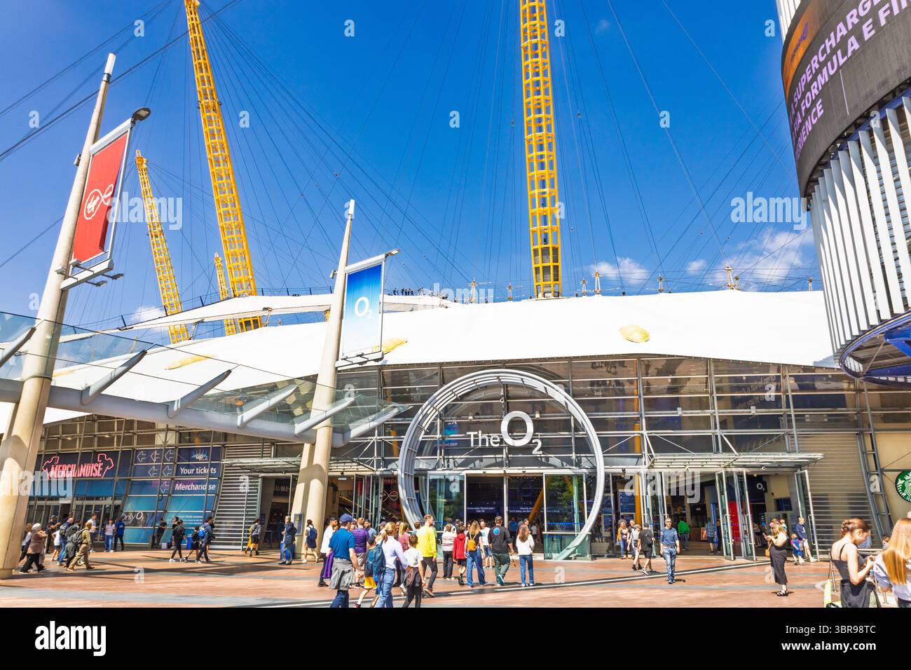The O2 Arena London entrance bustling with tourists. London, UK, 19 May ...