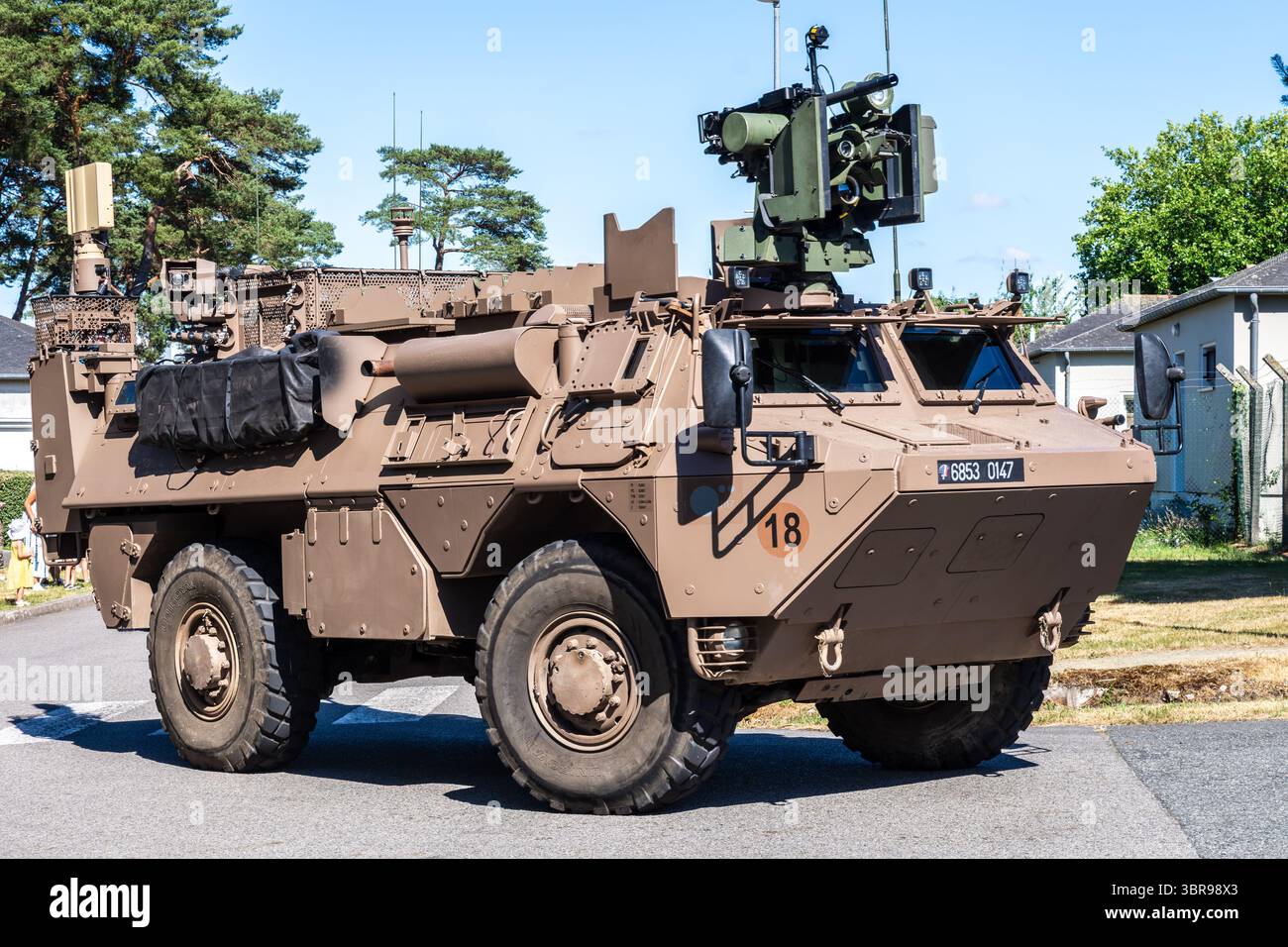 Three-quarter front view of a French Army's VAB (Armored Vanguard ...
